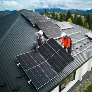 Straight Line Solar Panels on Metal Roof | Straight Line Roofing ...